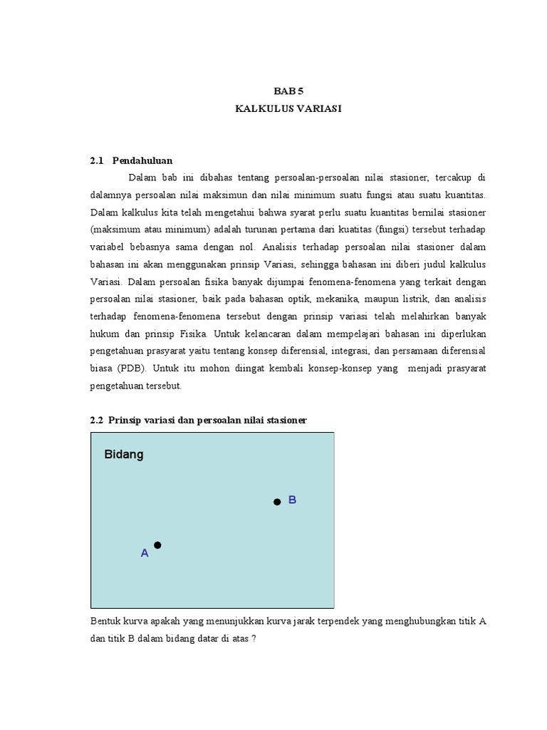 Bahan Belajar Kalkulus Variasi | PDF