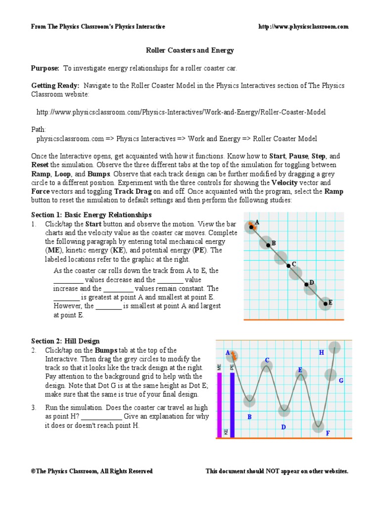 From The Physics Classroom's Physics Interactive: A C E H | PDF ...