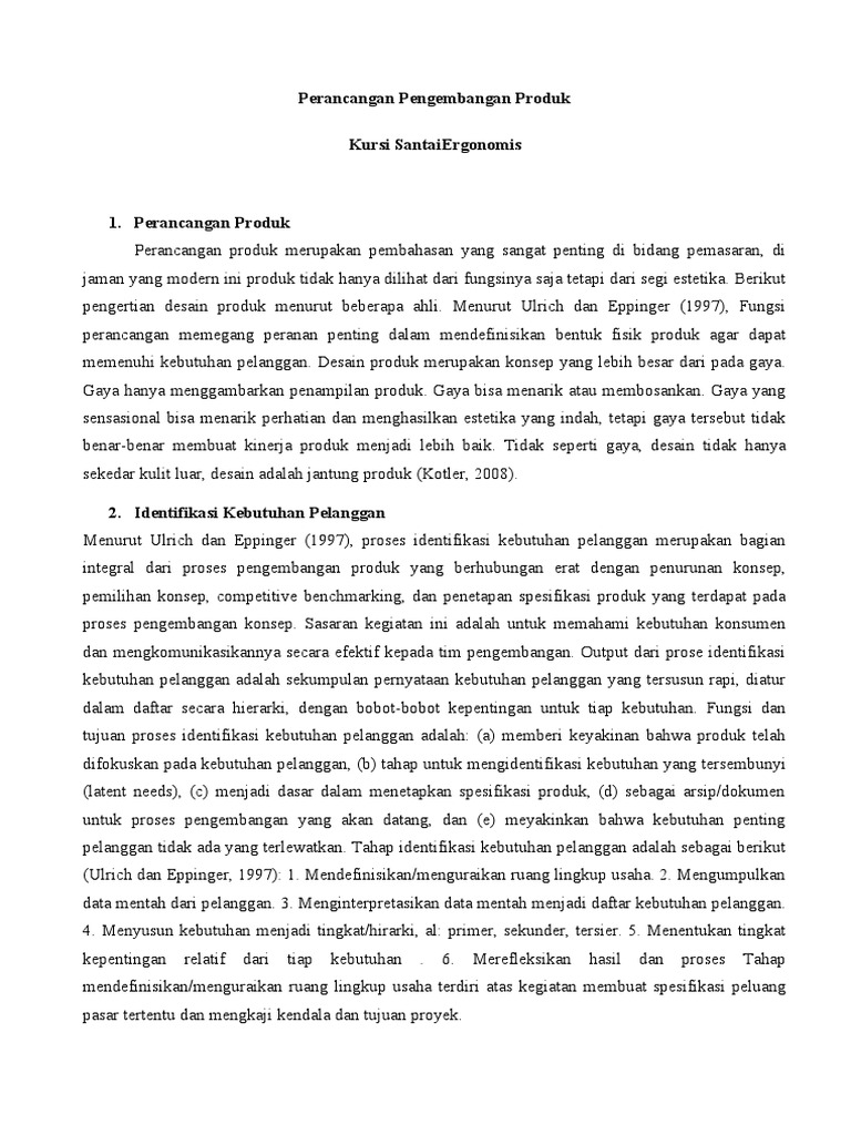 Tugas Perancangan Pengembangan Produk | PDF | Karier & Perkembangan | Bisnis