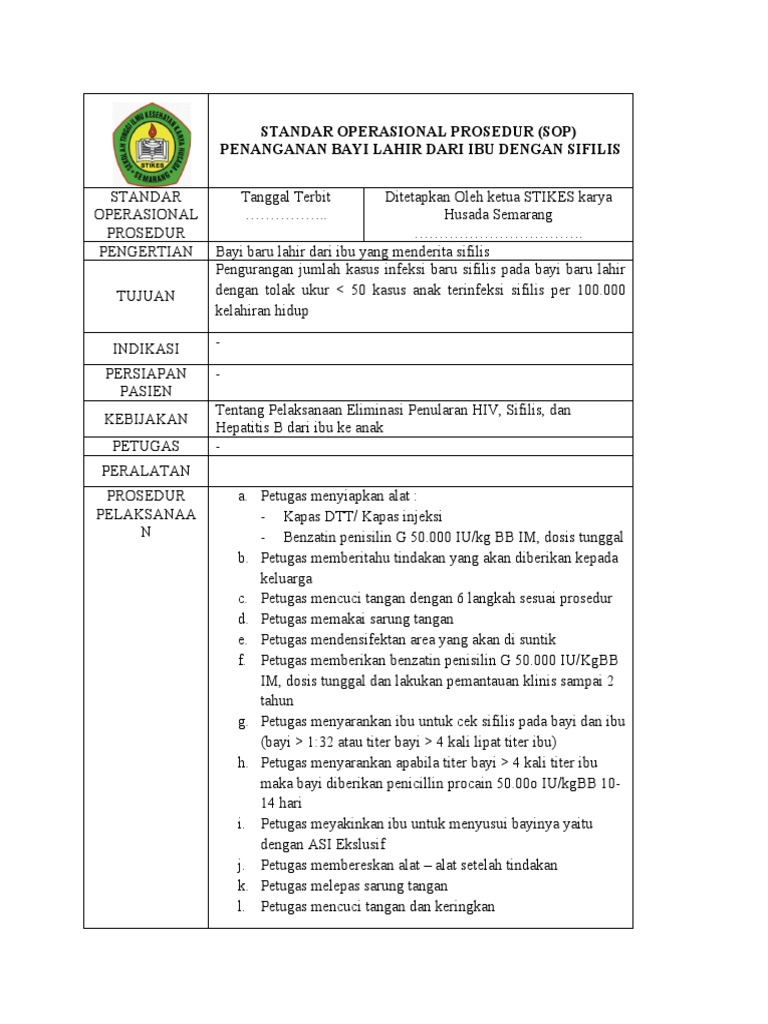 Standar Operasional Prosedur Ims | PDF