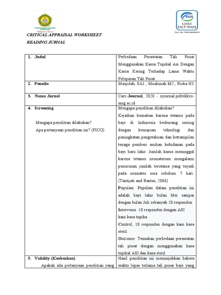 Telaah Jurnal Tetanus Neo 2 | PDF