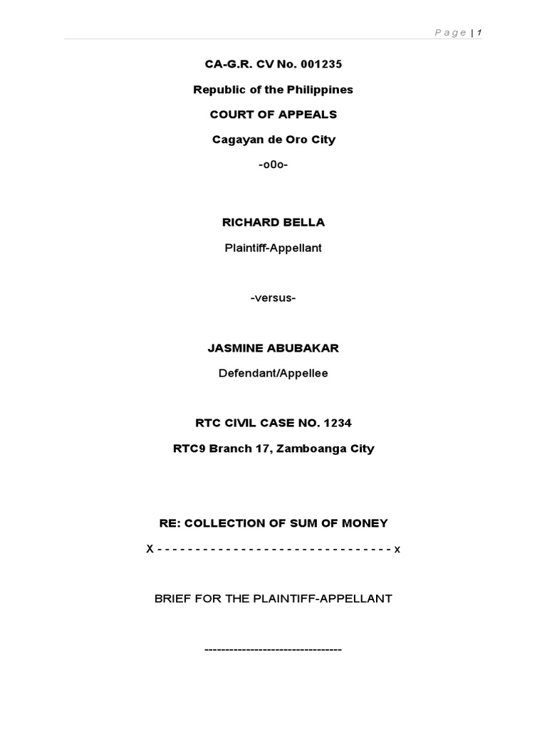 CA-G.R. CV No. 001235 Republic of The Philippines Court of Appeals ...