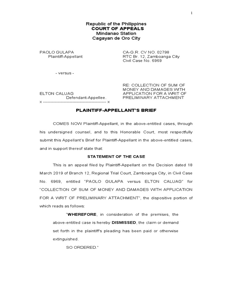 Court of Appeals: Republic of The Philippines Mindanao Station Cagayan ...