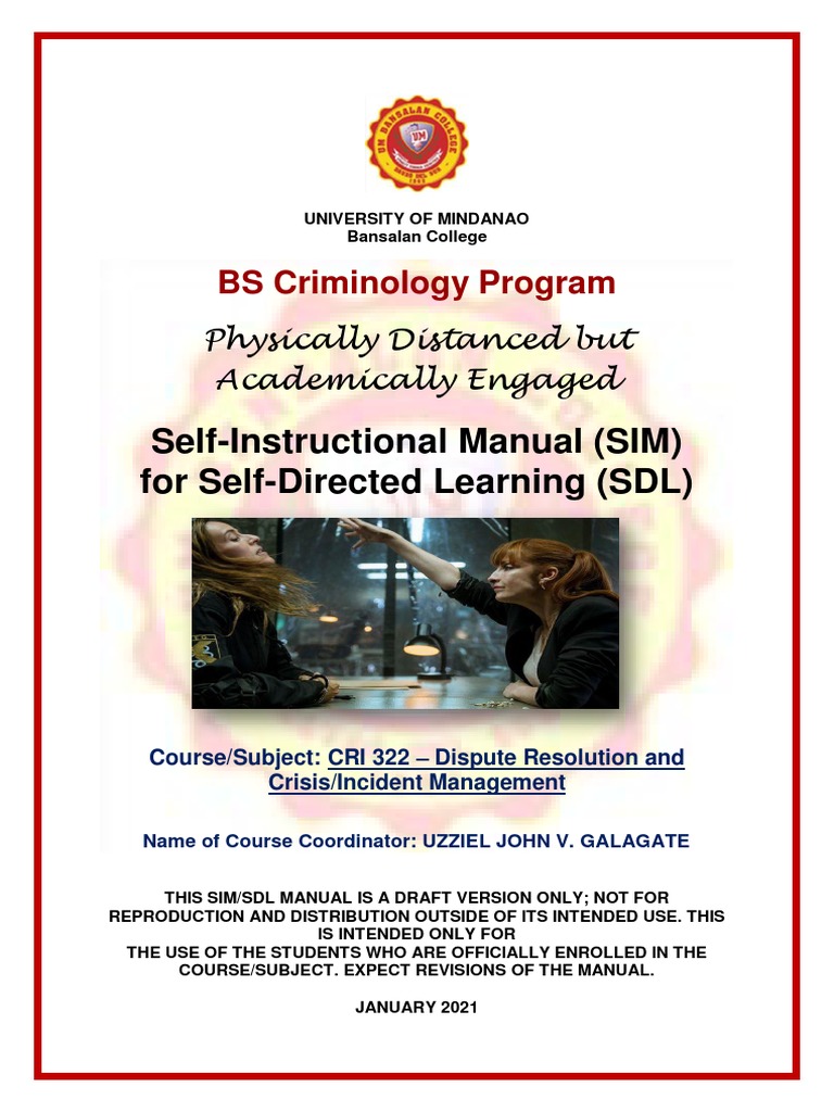Self-Instructional Manual (SIM) For Self-Directed Learning (SDL) | PDF | Crisis Management ...