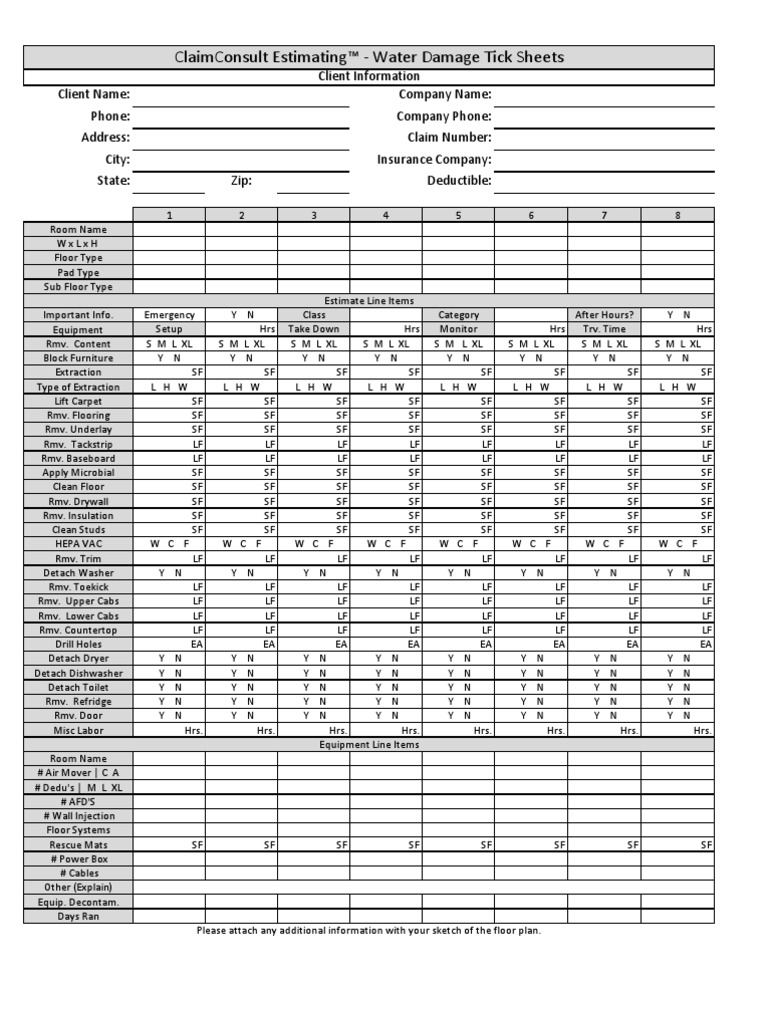 ClaimConsult Estimating - WTR Scope Sheet | Building Technology ...