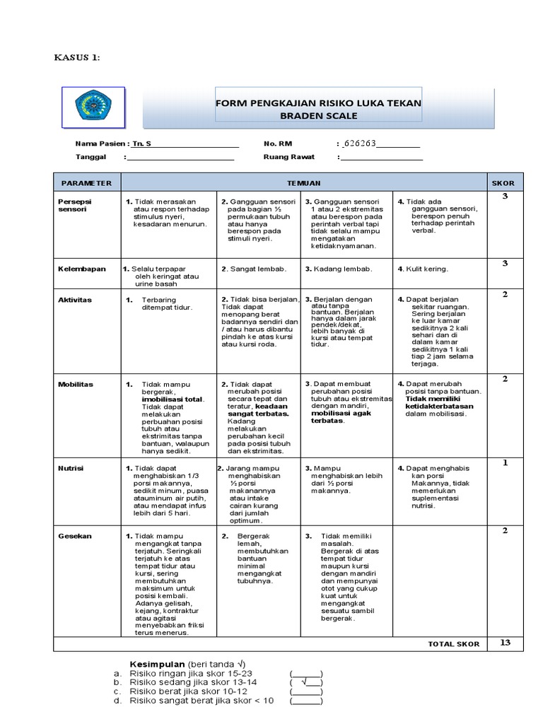 Instrument Braden Scale | PDF