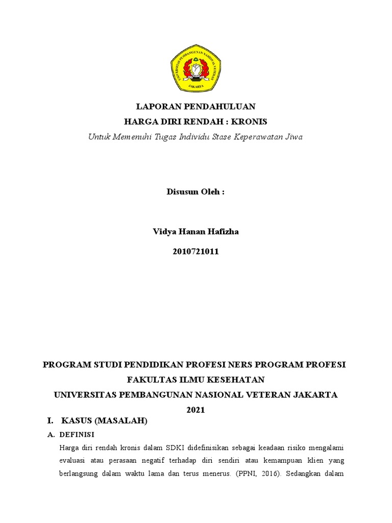 LP - Harga Diri Rendah Kronis | PDF | Pengembangan Diri