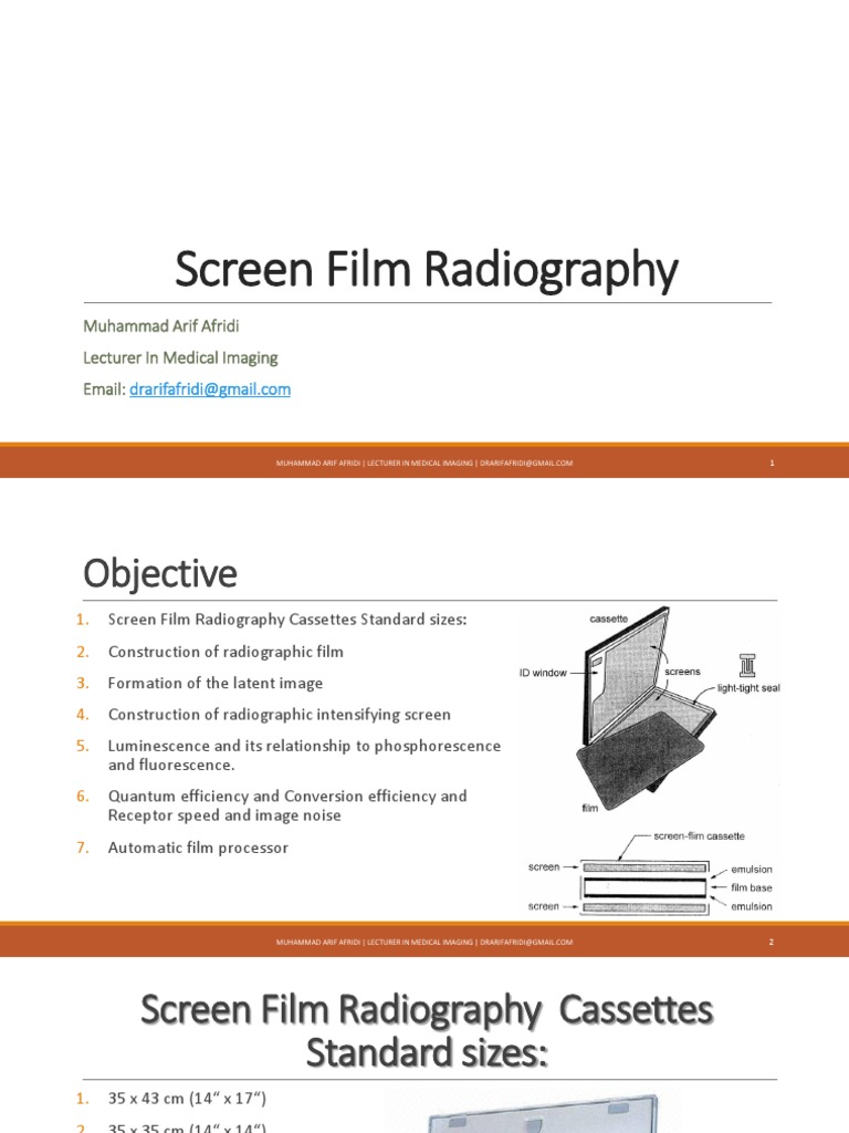 Screen Film Radiography | PDF | Radiography | X Ray
