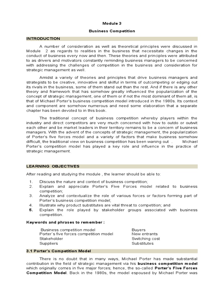 Module 3 - Strategic Management | PDF | Strategic Management | Supply Chain
