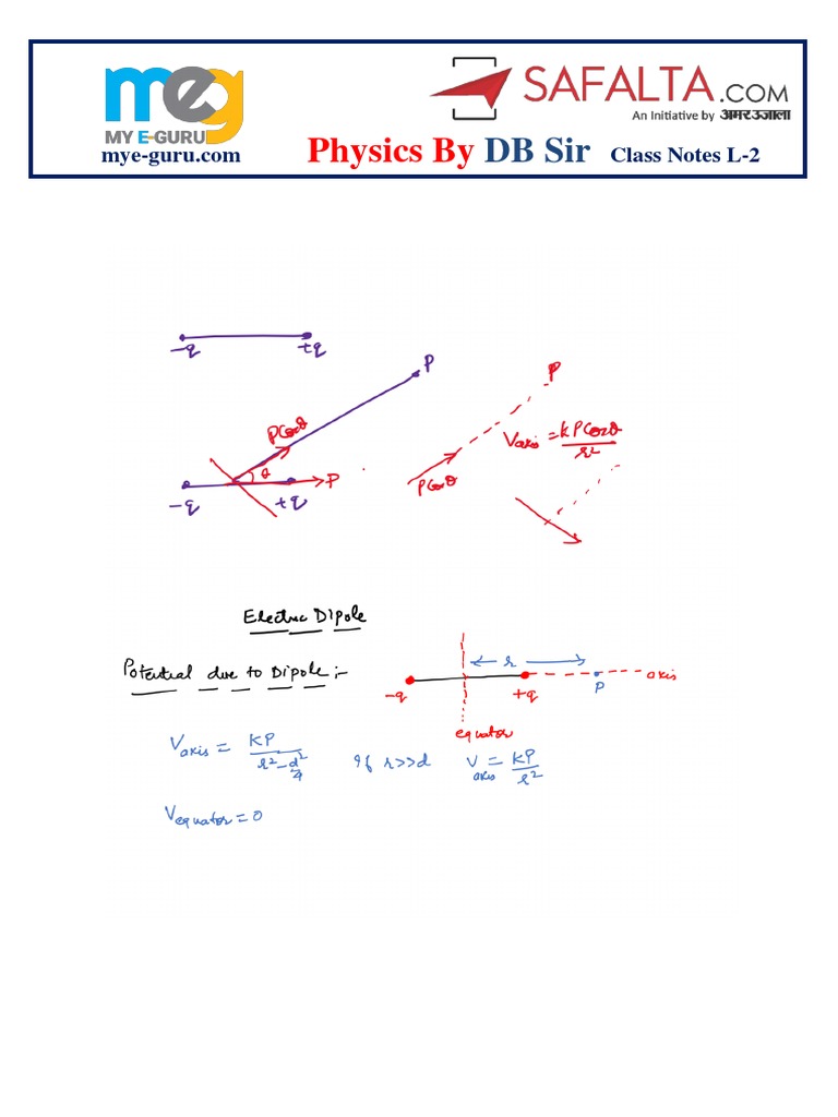 DB Sir Physics Class Notes L 2 Safalta - 5fc50fce55b1a | PDF