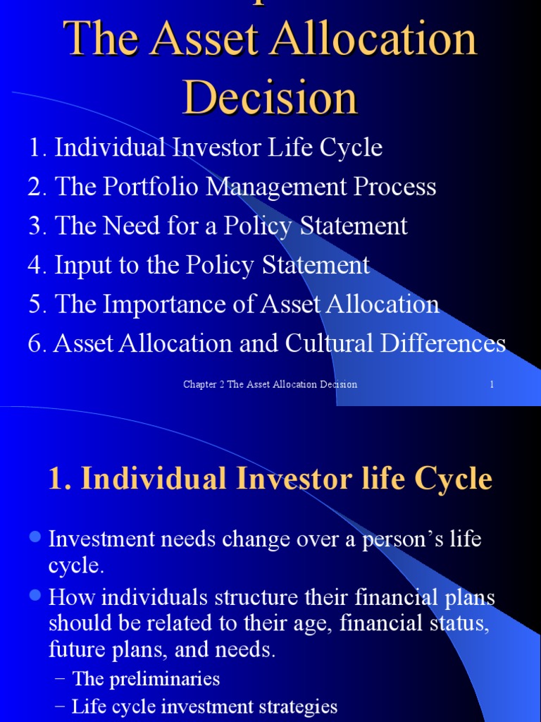 Chapter 2 (The Asset Allocation Decision) | PDF | Asset Allocation ...