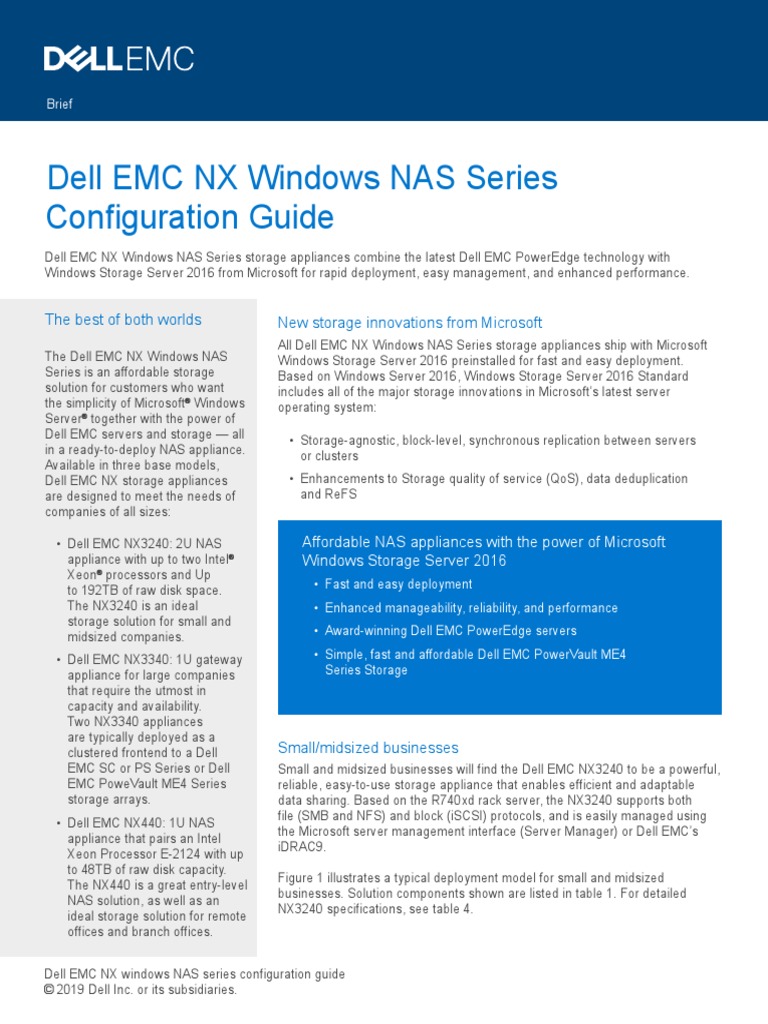 Dell EMC NX Windows NAS Series Configuration Guide: New Storage ...