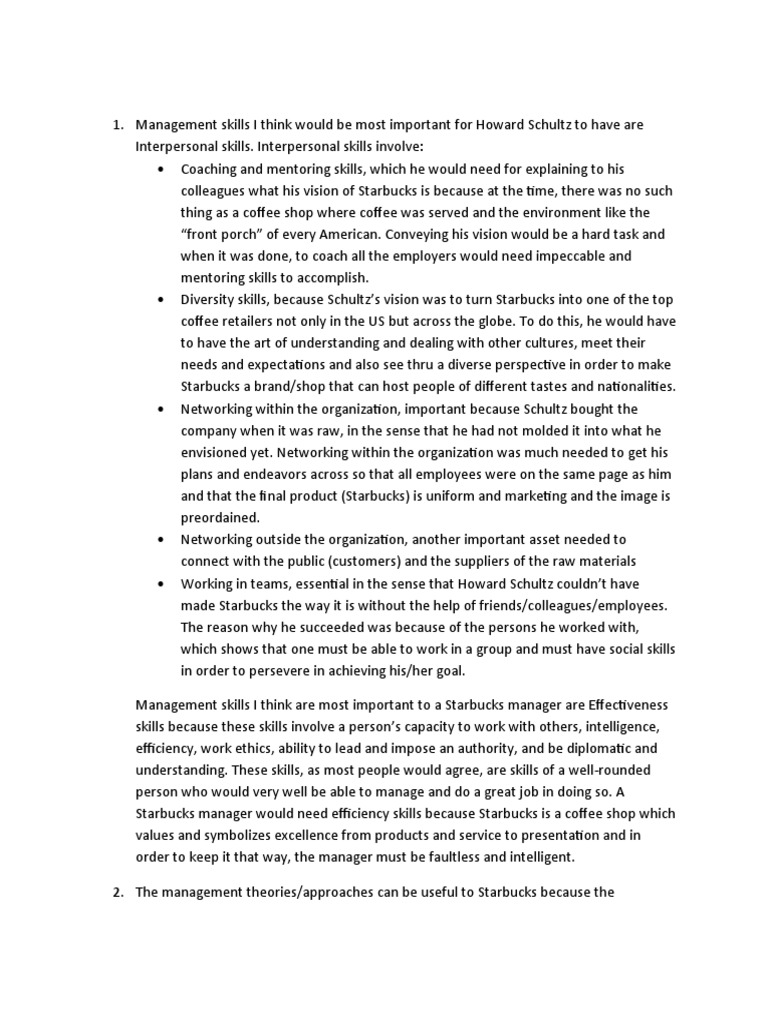 Starbucks Case Study Discussion Questions | PDF | Starbucks | Employment