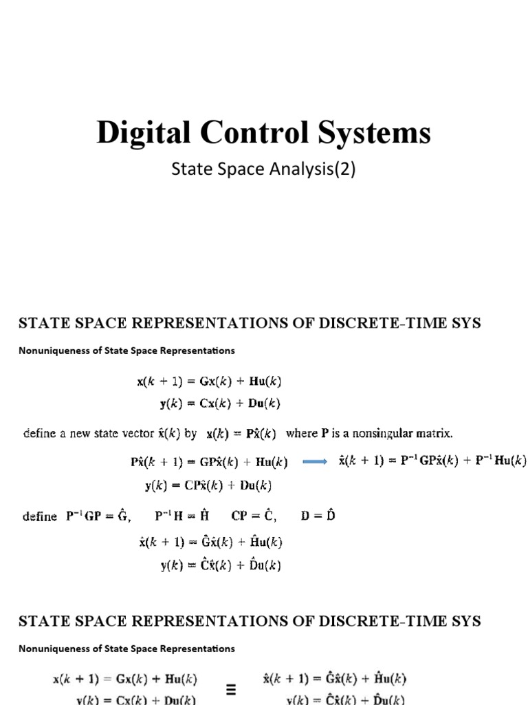 Solving And Analyzing Discrete Time State Space Equations Recursion State Transition Matrices