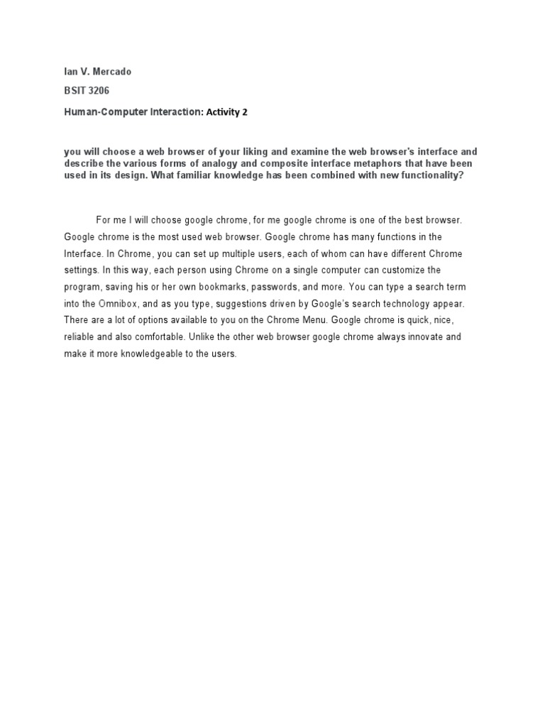 Human-Computer Interaction - Activity 2 | PDF