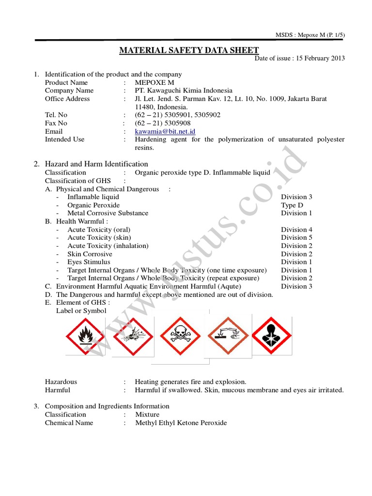 Msds Mepoxe M Ghs | PDF | Toxicity | Fires