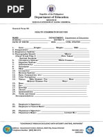 School Health Examination Card For Elementary | PDF | Human Tooth ...