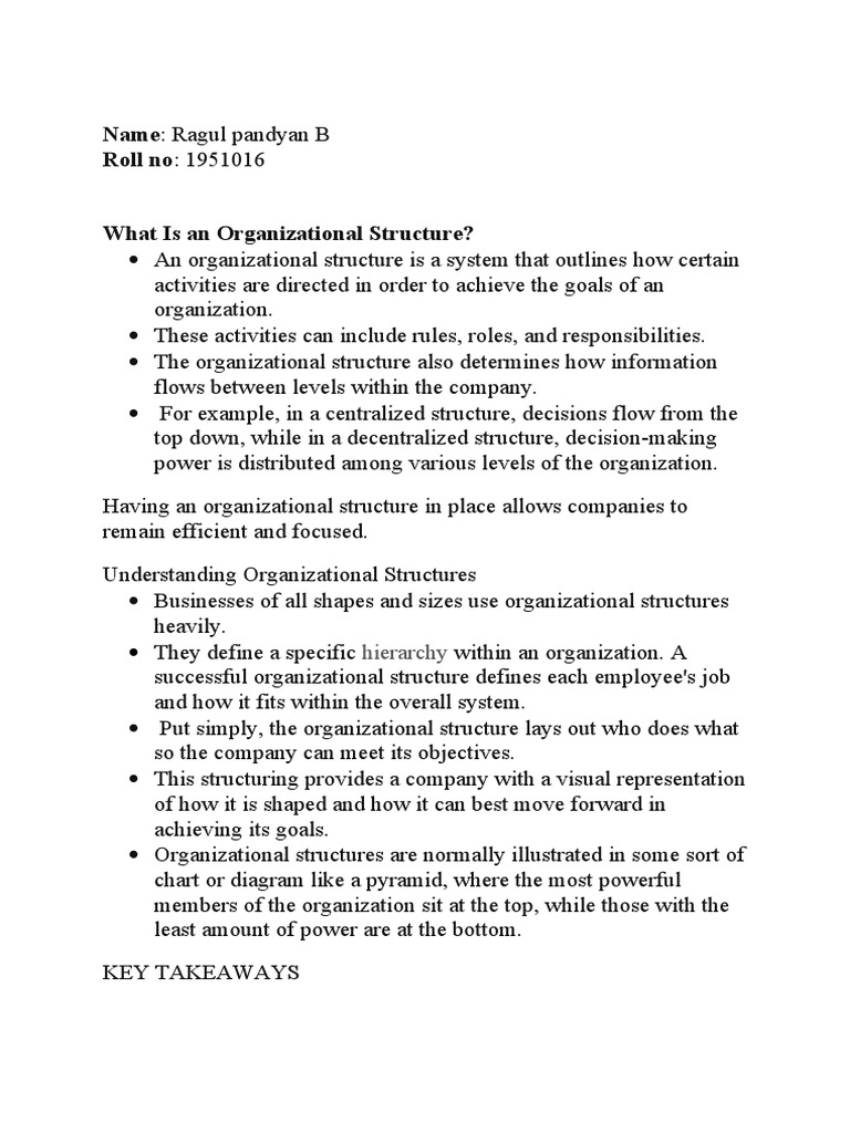 Organizational Structure | PDF | Organizational Structure | Business