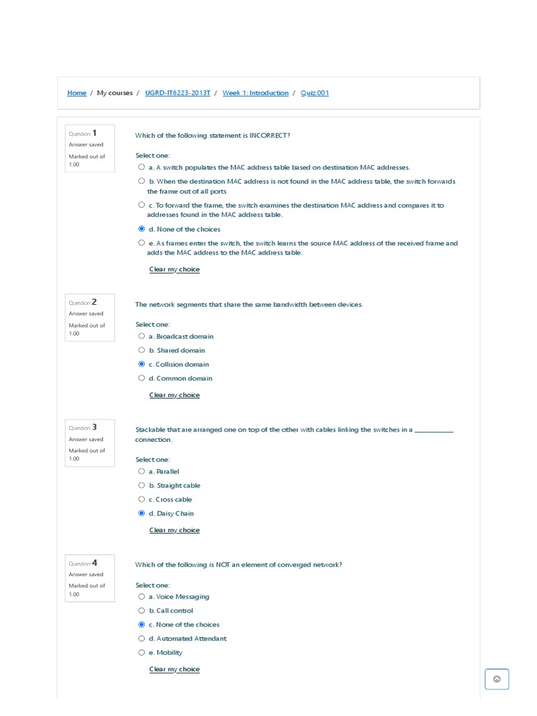 My Courses: Home UGRD-IT6223-2013T Week 1: Introduction Quiz 001 | PDF | Network Switch ...