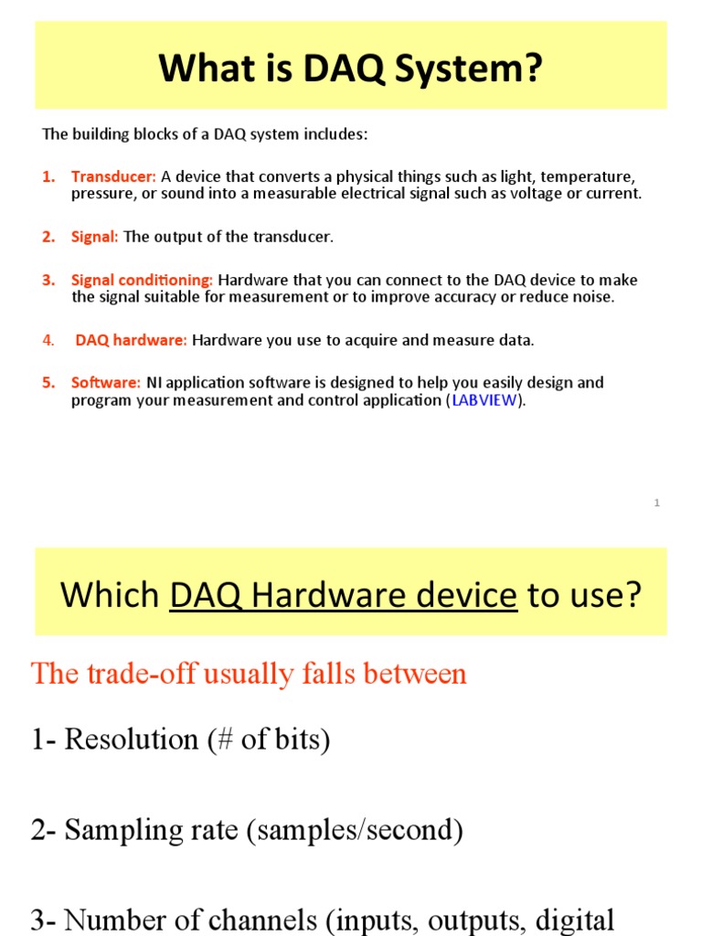 What Is DAQ System?: 1. Transducer | PDF | Analog To Digital Converter ...