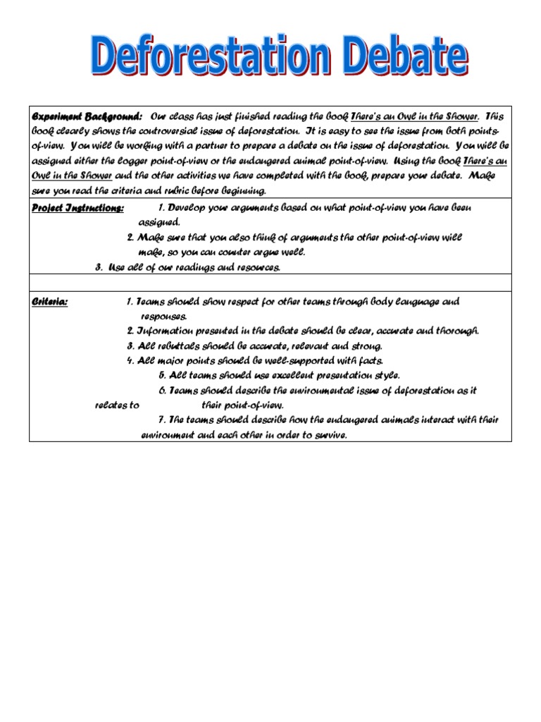 Deforestation Debate 2 | PDF | Human Nature | Psychological Concepts
