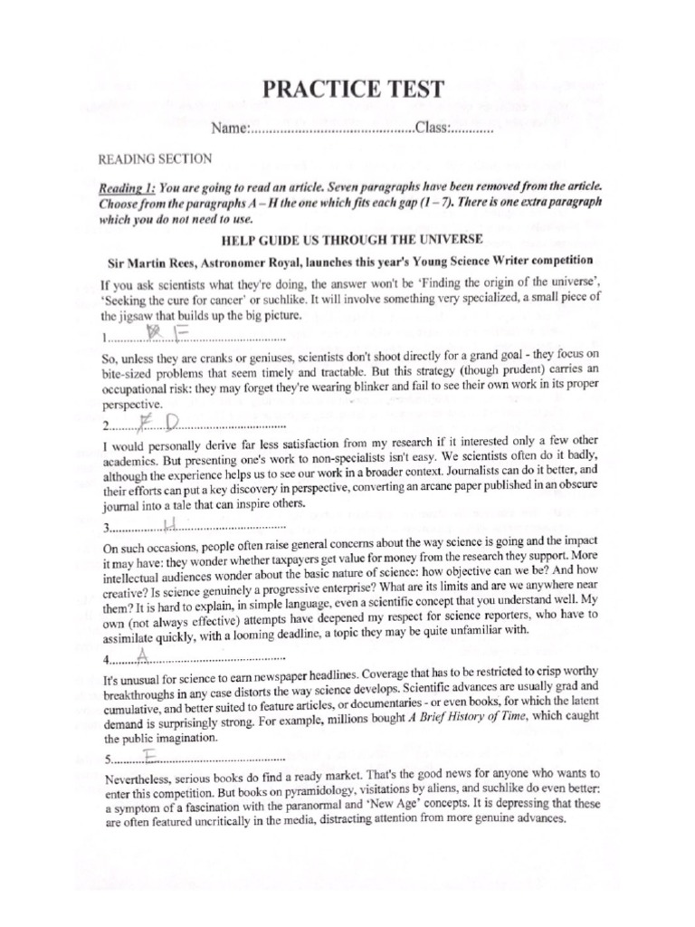 Practice Test | PDF
