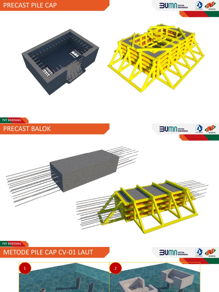 Metode Pengecoran Pile Cap Laut Cv-01 Skema3 | PDF