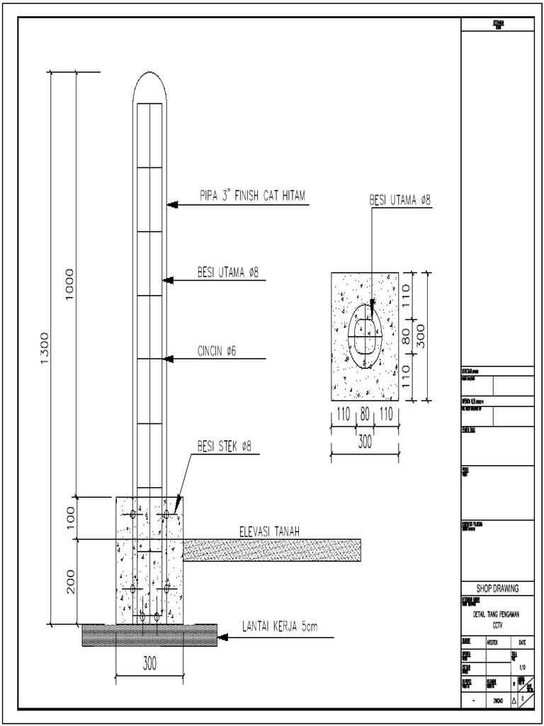 Detail Tiang Pengaman CCTV | PDF
