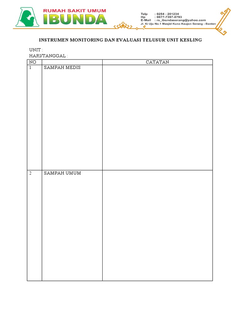 Instrumen Monitoring Dan Evaluasi Telusur | PDF