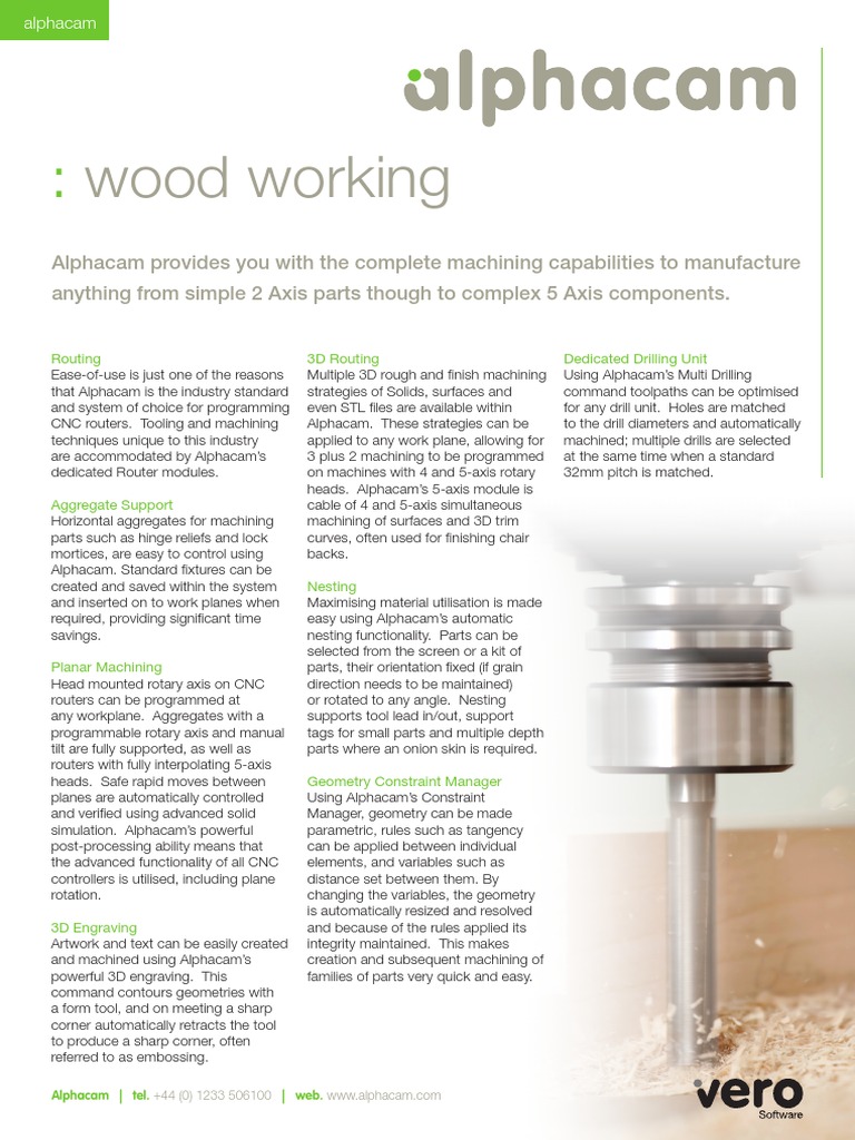 ALPHACAM For Wood Datasheet-240212 | PDF | Machining | Computer Aided ...
