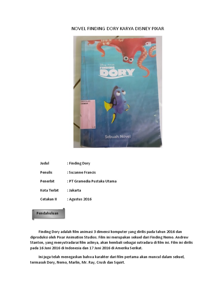 Novel Finding Dory: Kisah Keluarga dan Kepercayaan | PDF
