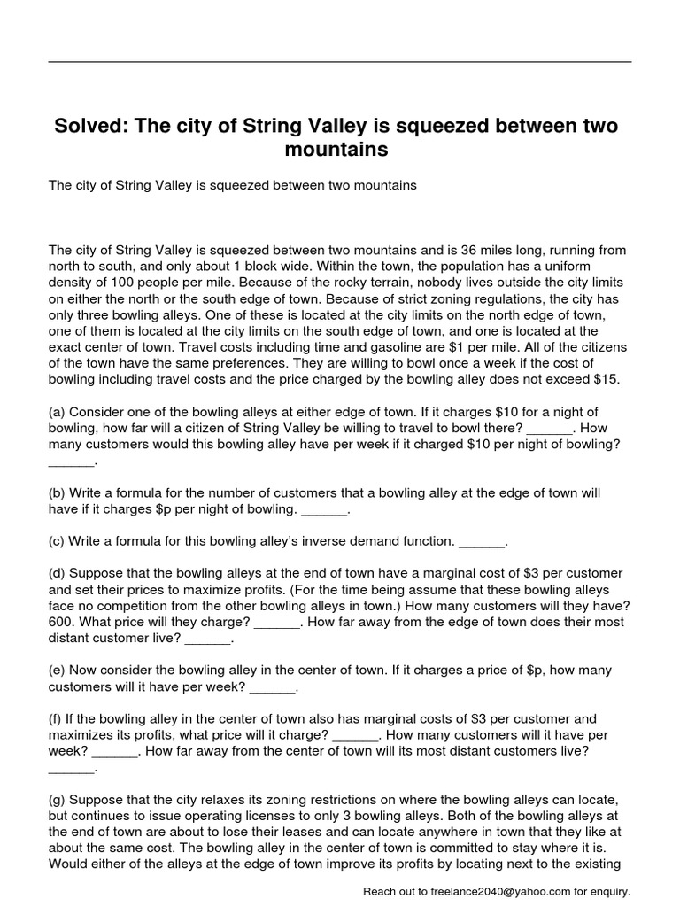The City of String Valley Is Squeezed Between Two Mountains | PDF ...