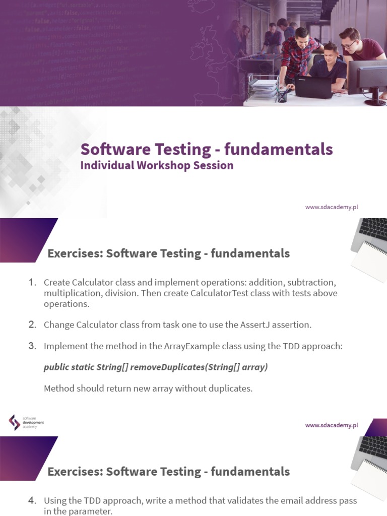 Software Testing Fundamentals Workshop | PDF