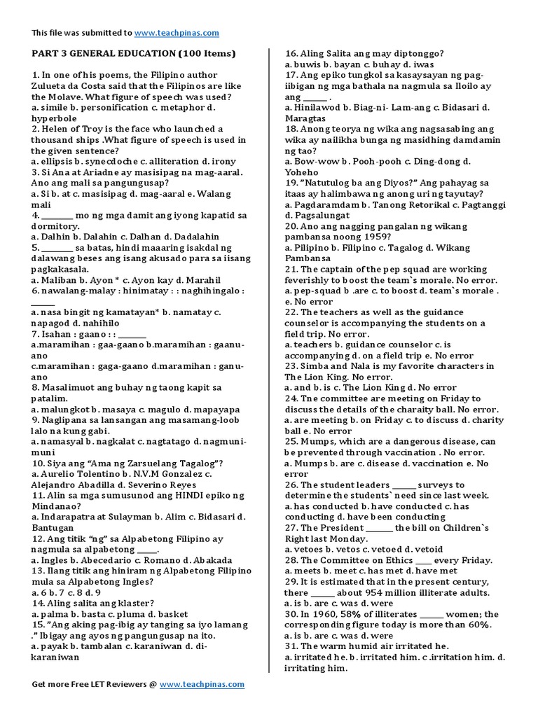 Part 3 General Education | PDF