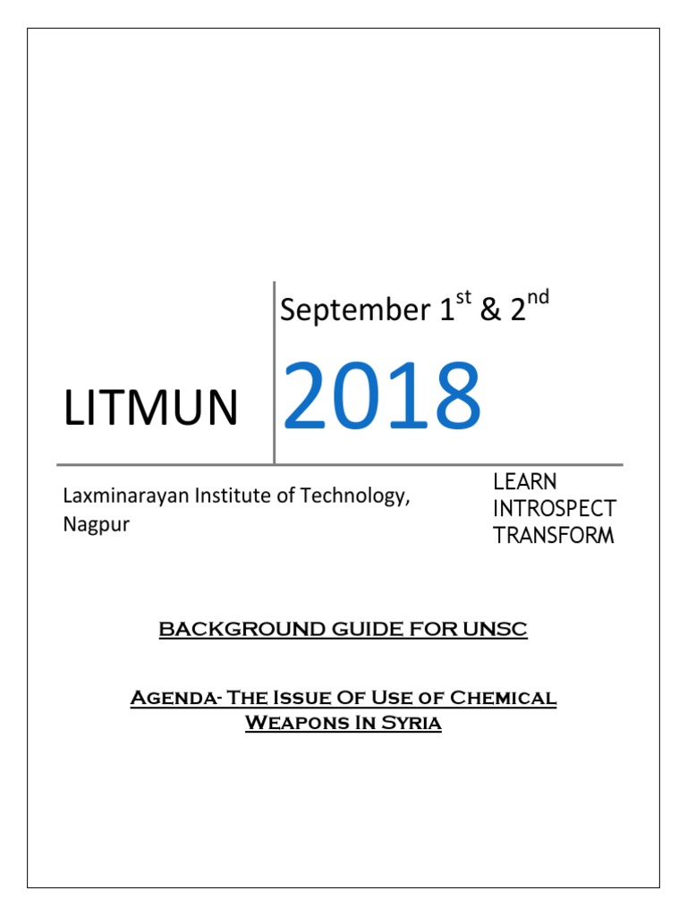 Background Guide UNSC | PDF | Bashar Al Assad | Treaty On The Non Proliferation Of Nuclear Weapons