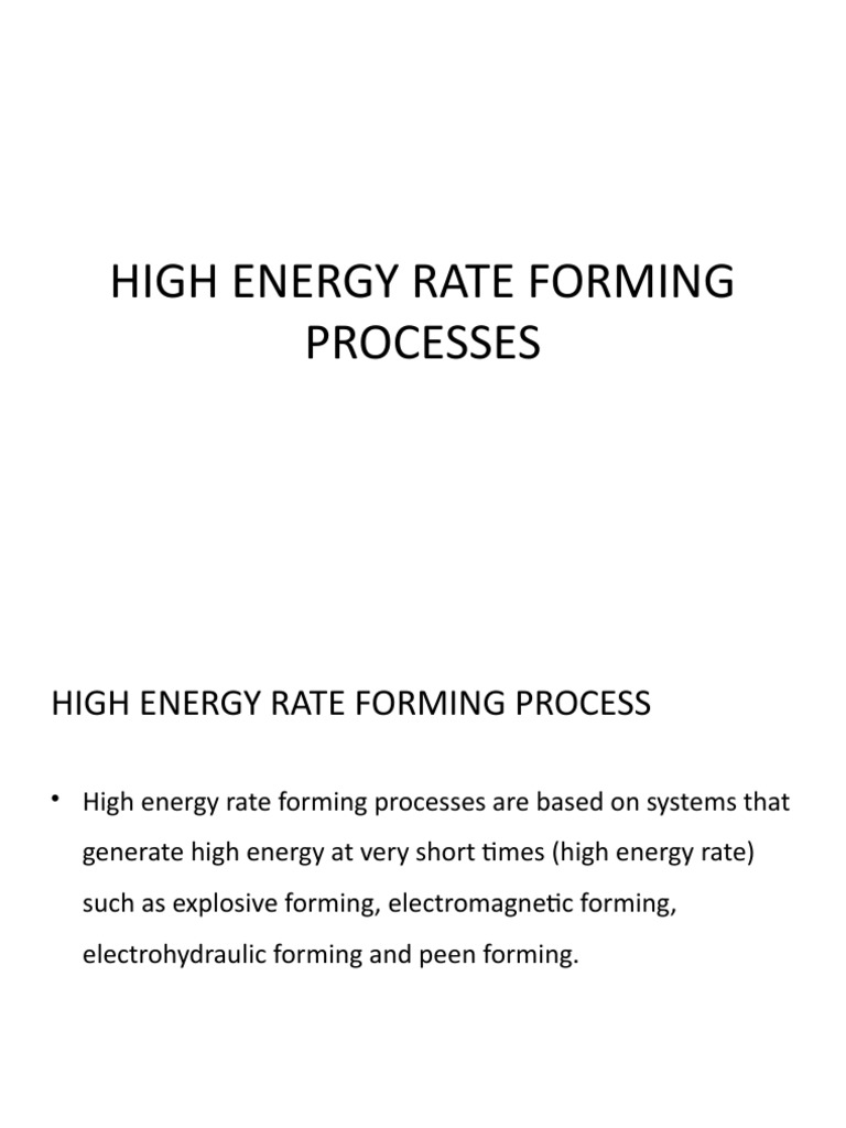 High Energy Rate Forming Processes | PDF | Electromagnetic Induction ...