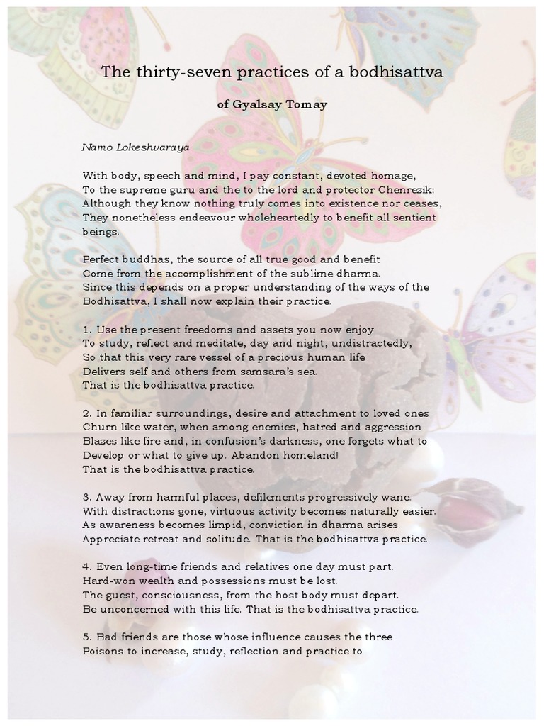 37 Practices of A Bodhisattva | PDF | Bodhisattva | Enlightenment In Buddhism