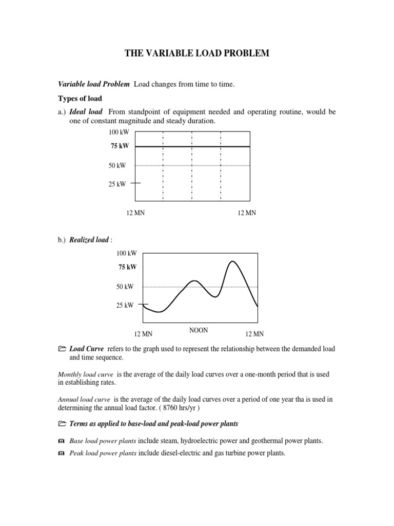The Variable Load Problem | PDF | Power Station | Electrical Substation