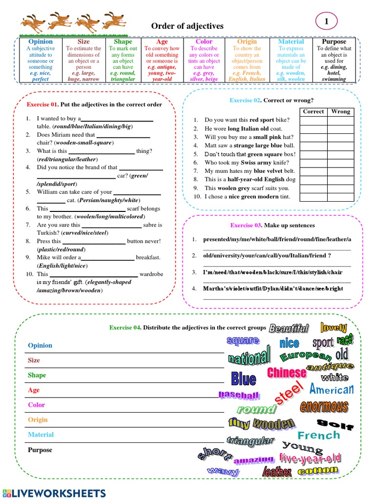 Order of Adjectives | PDF | Clothing
