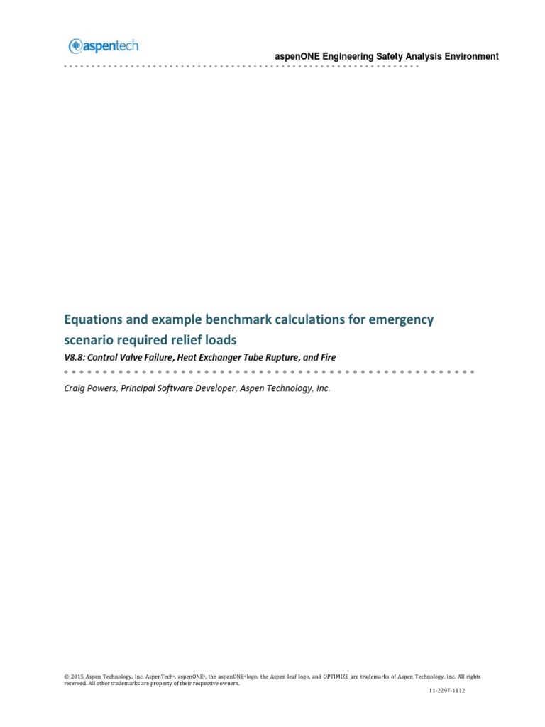 White Paper Relief Load Calculations HYSYS | PDF | Pressure | Physical ...