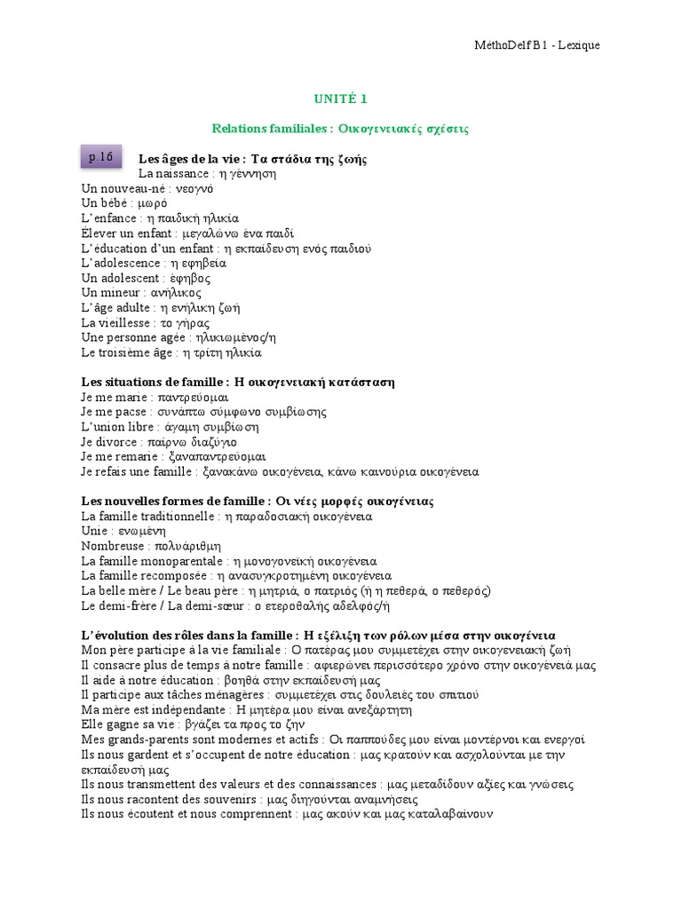 Methodelf b1 Lexique | PDF