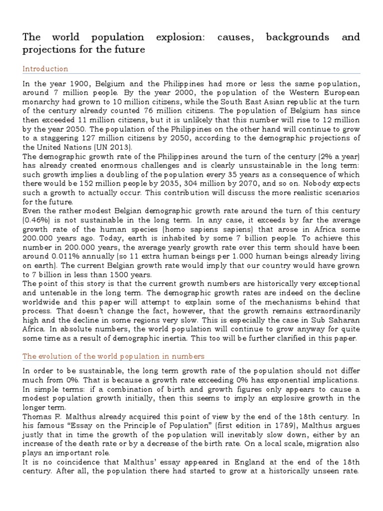 The World Population Explosion | PDF | World Population | Human ...