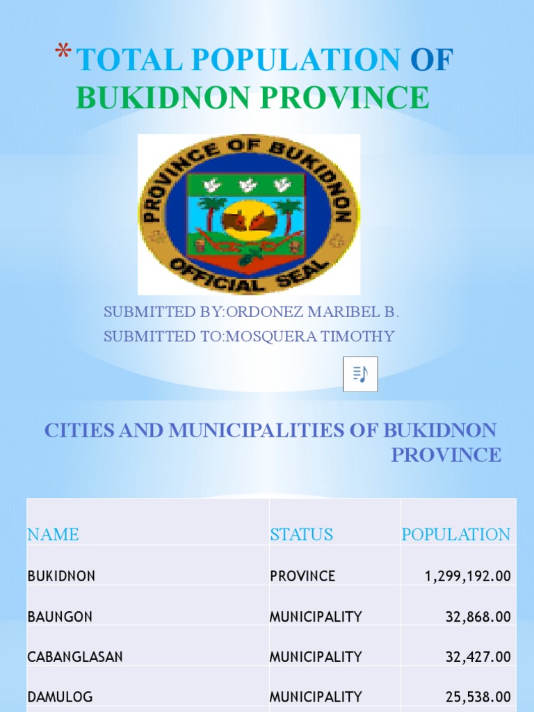 Powerpoint Presentation of Bukidnon Province | PDF