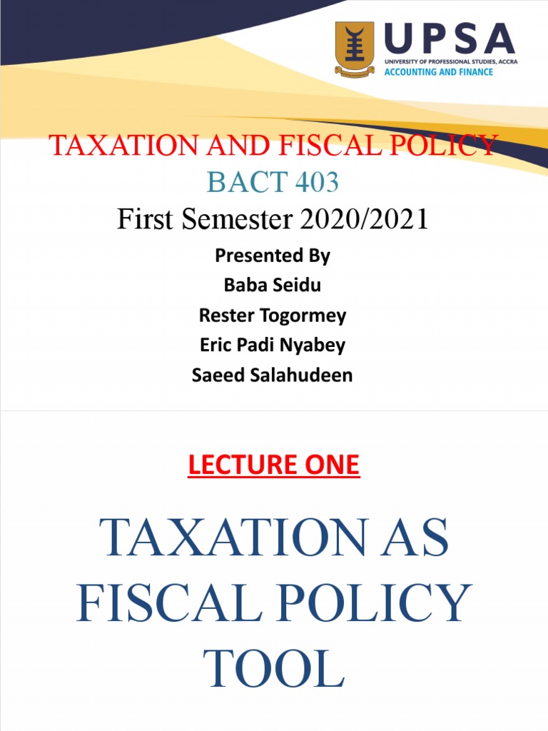 Taxation As A Fiscal Policy Final | PDF | Government Spending | Fiscal ...