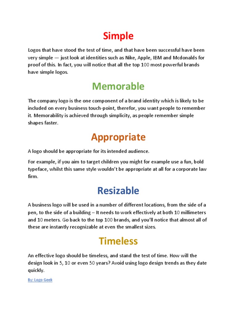 The Qualities of an Effective and Memorable Logo: Simplicity ...