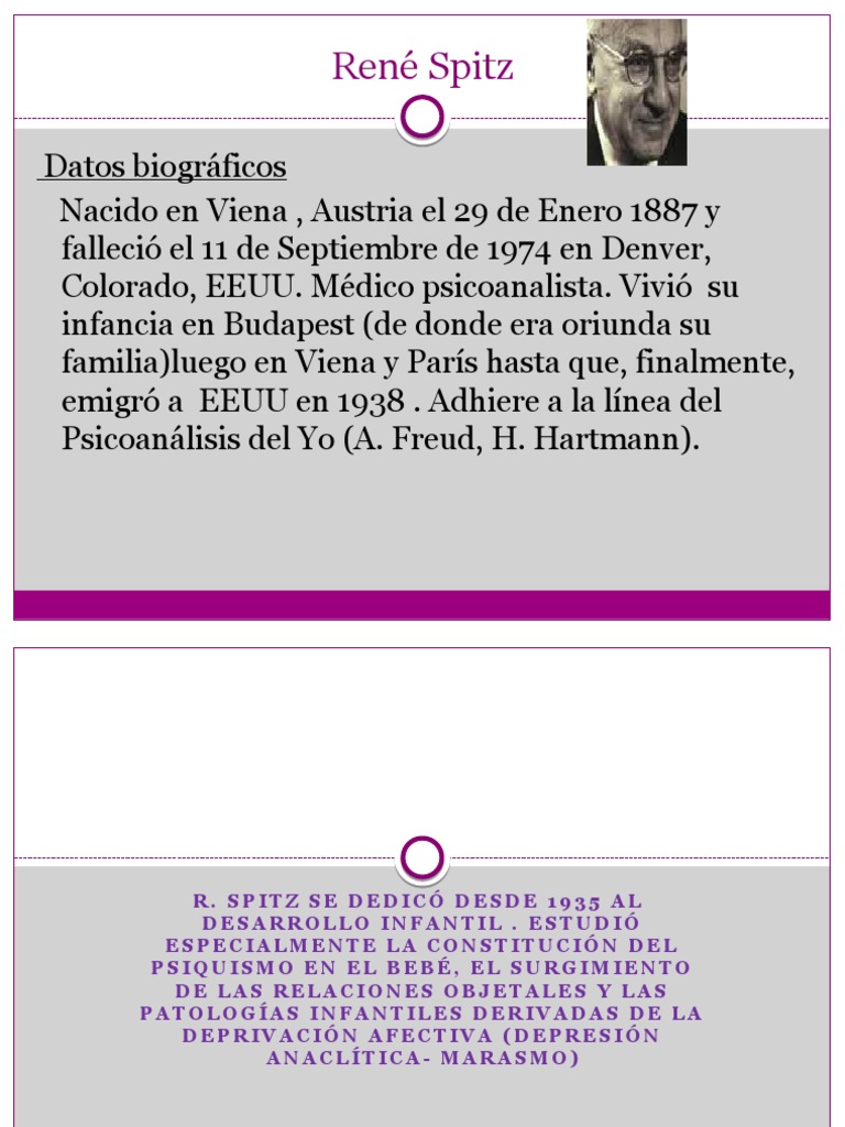 René Spitz | PDF | Libido | Psicoanálisis