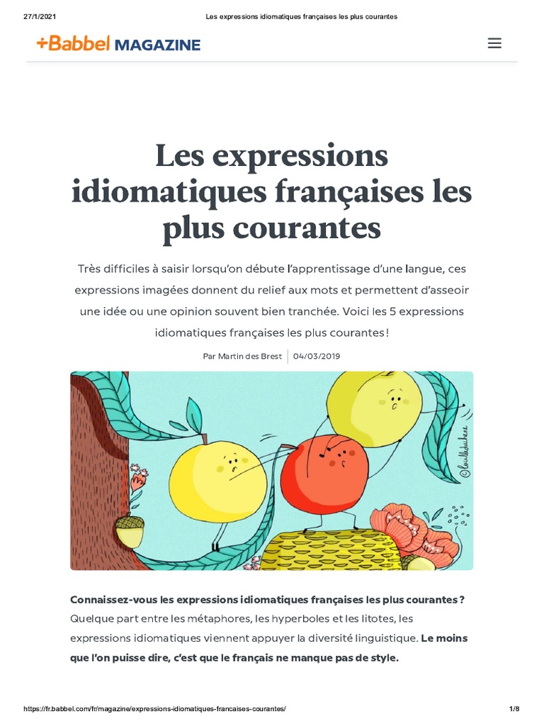 Expressions idiomatiques françaises | PDF
