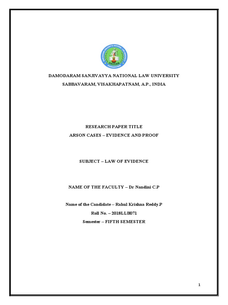 Evidence Research Final Draft | PDF | Burden Of Proof (Law) | Evidence