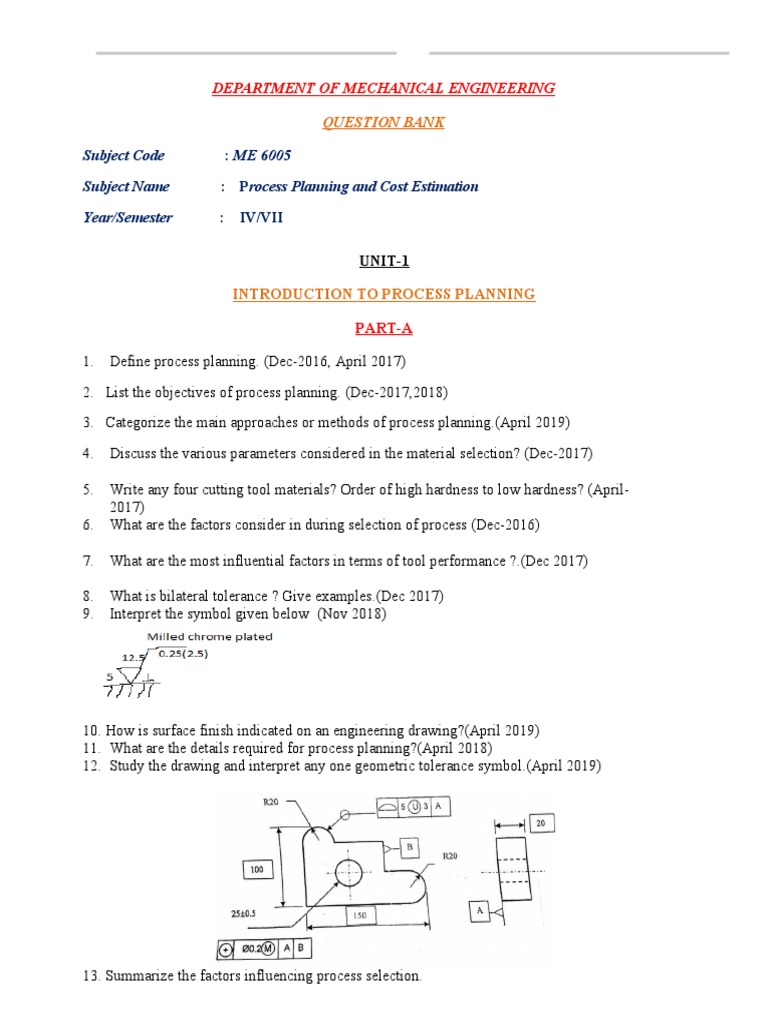 Me6005-Ppce Questionbank | PDF | Machining | Welding