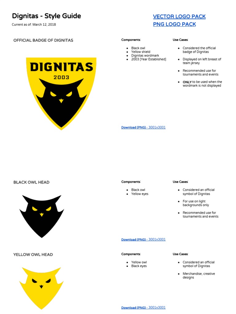 Dignitas - Style Guide: Vector Logo Pack PNG Logo Pack | PDF | Graphic ...